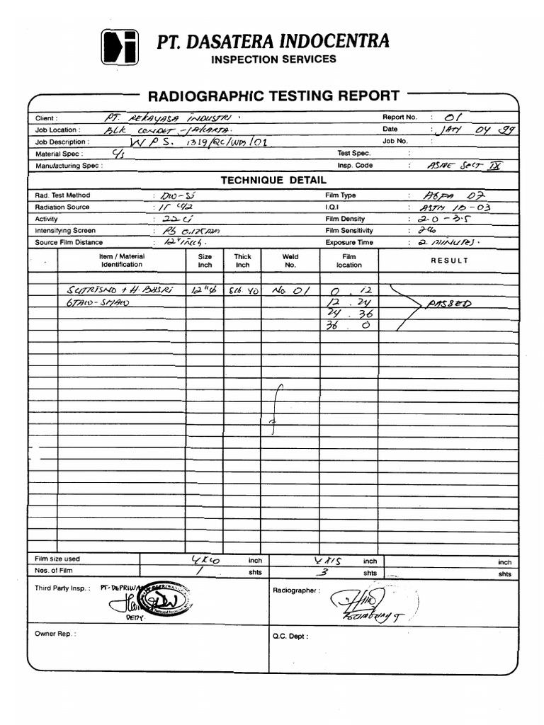 Radiographic Test | PDF