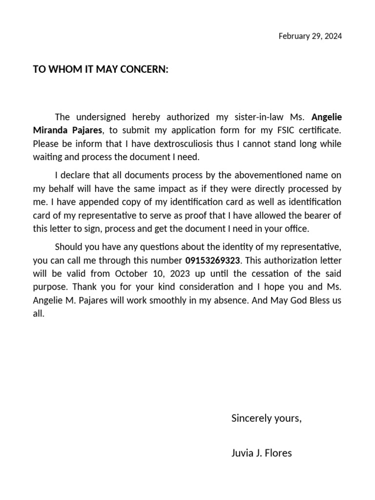 Authorization Letter Bir | PDF