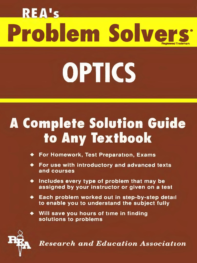 The Optics Problem Solver by The Staff of REA | PDF