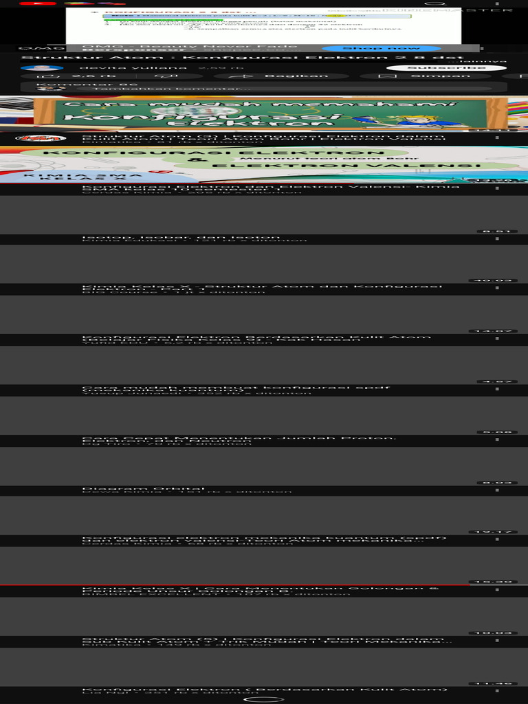 Struktur Atom Konfigurasi Elektron 2 8 DST - YouTube | PDF