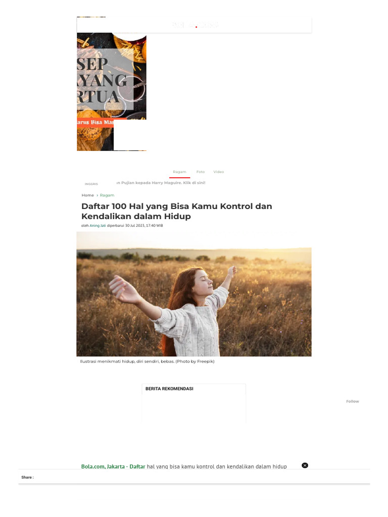 Daftar 100 Hal Yang Bisa Kamu Kontrol Dan Kendalikan Dalam Hidup | PDF