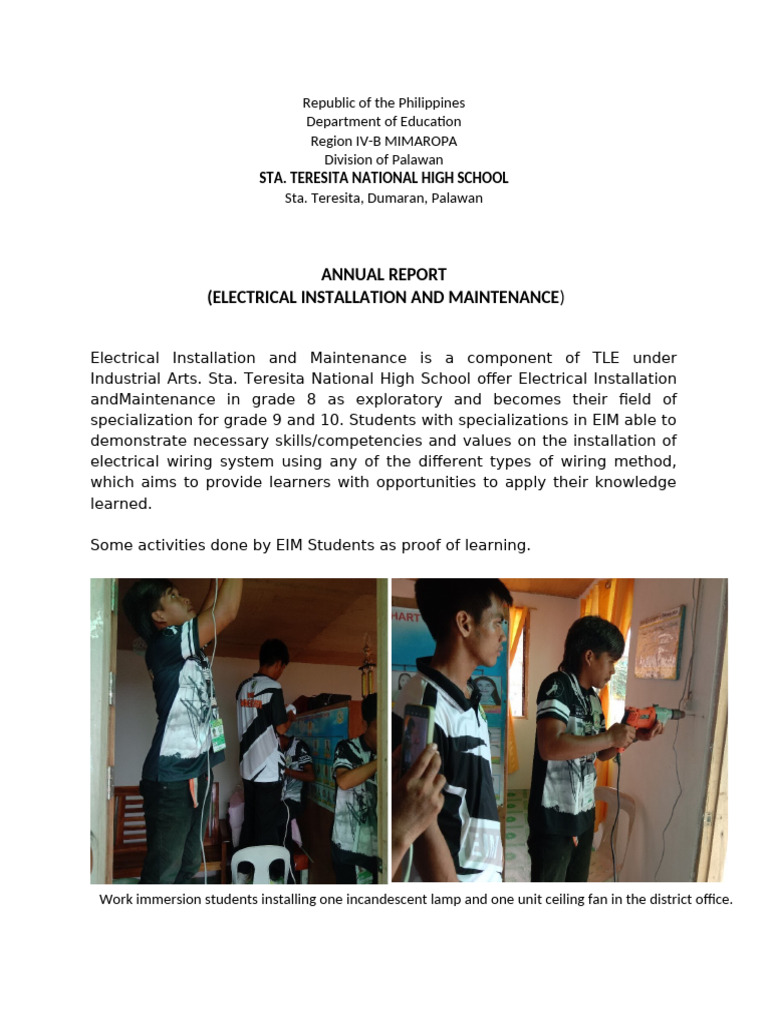 Accomplishment Report in EIM | PDF