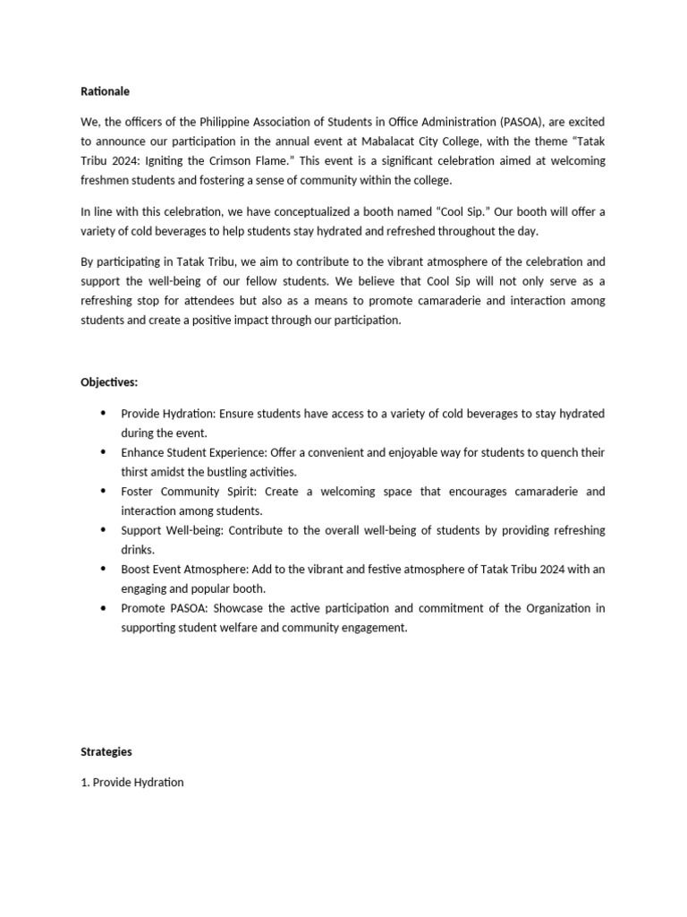 Rationale, Objective, StrategiesWPS Office | PDF