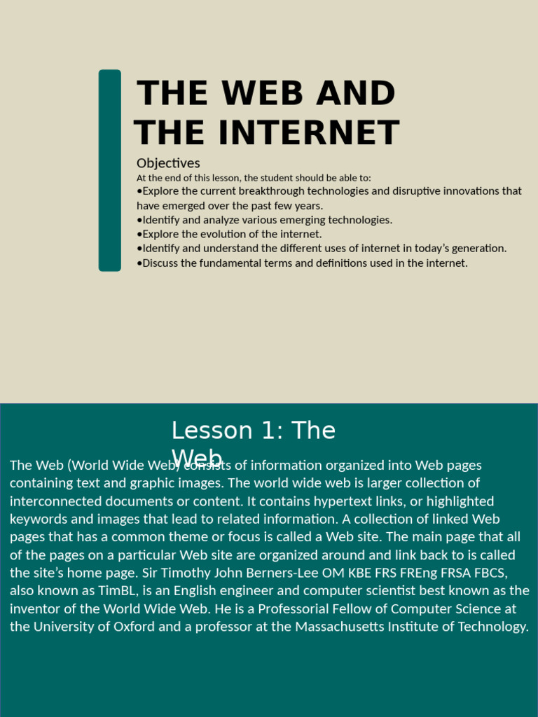 The Web and The Internet | PDF