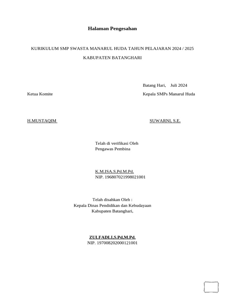 Halaman Pengesahan 2024 | PDF