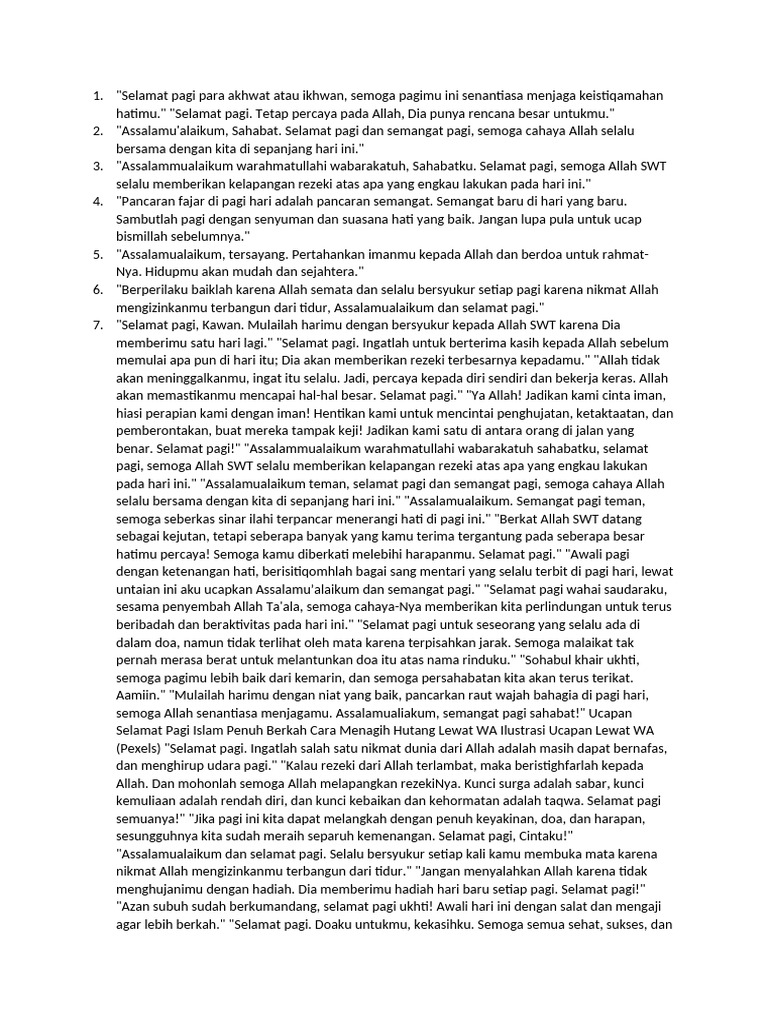 Selamat Pagi para Akhwat Atau Ikhwan | PDF