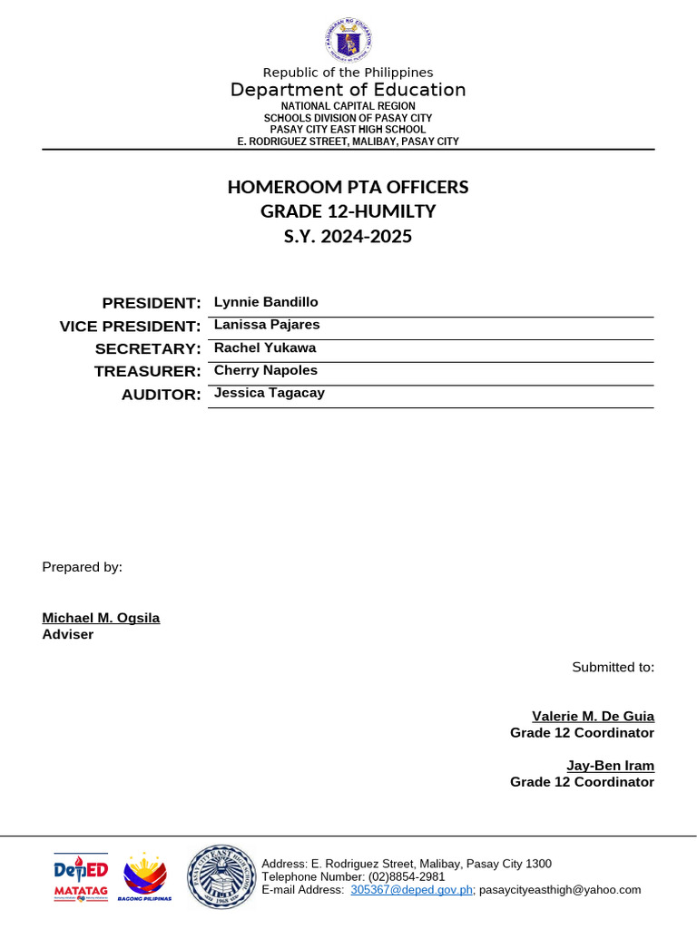 HPTA-OFFICERS-24-25 | PDF