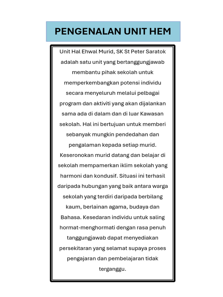 Buku Pengurusan HEM 2024-2025 | PDF