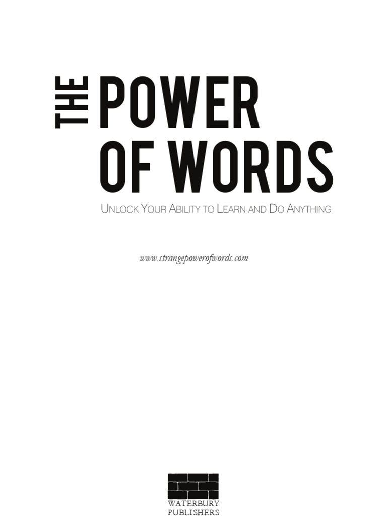 The Power of Words: Unlock Your Ability To Learn and Do Anything | PDF ...