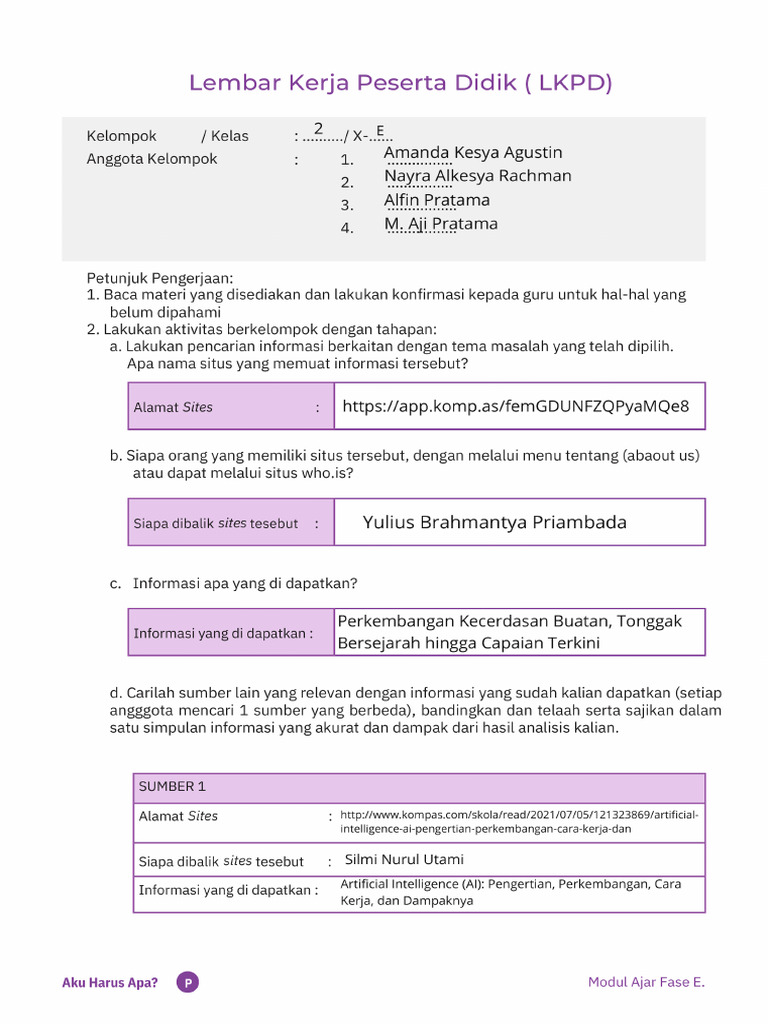Kel. 2 LKPD 1 (Aku Harus Bagaimana) | PDF