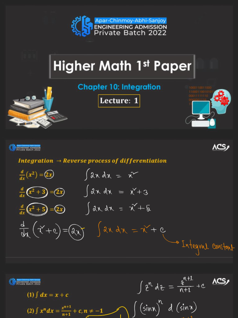 Integration Lec 1 (ACS Engg) | PDF