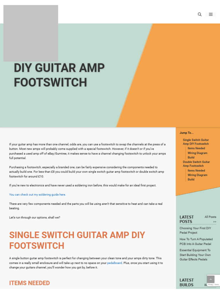DIY Guitar Amp Footswitch & Channel Changing Pedal - DIY Effects Pedals ...