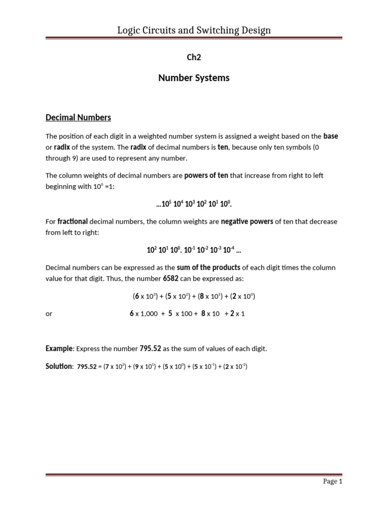 ch2 Number Systems | PDF