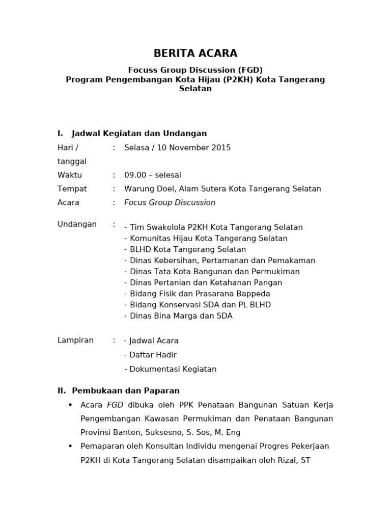 Berita Acara FGD | PDF