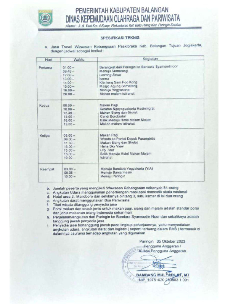 Spesifikasi Wasbang | PDF