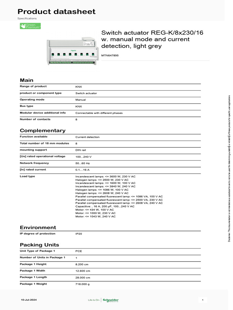 Schneider Electric - KNX-system - MTN647895 | PDF