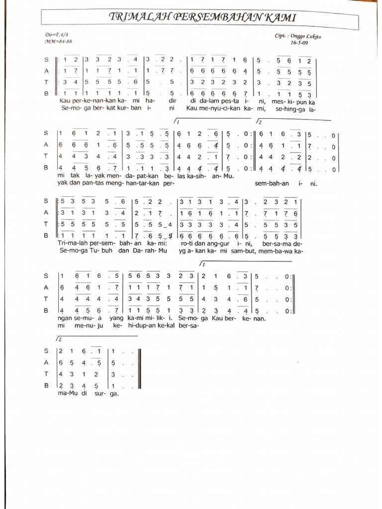 Trimalah Persembahan Kami | PDF