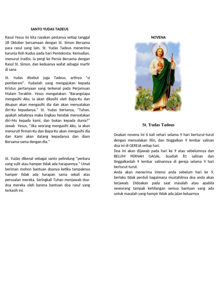 Santo Yudas Tadeus | PDF