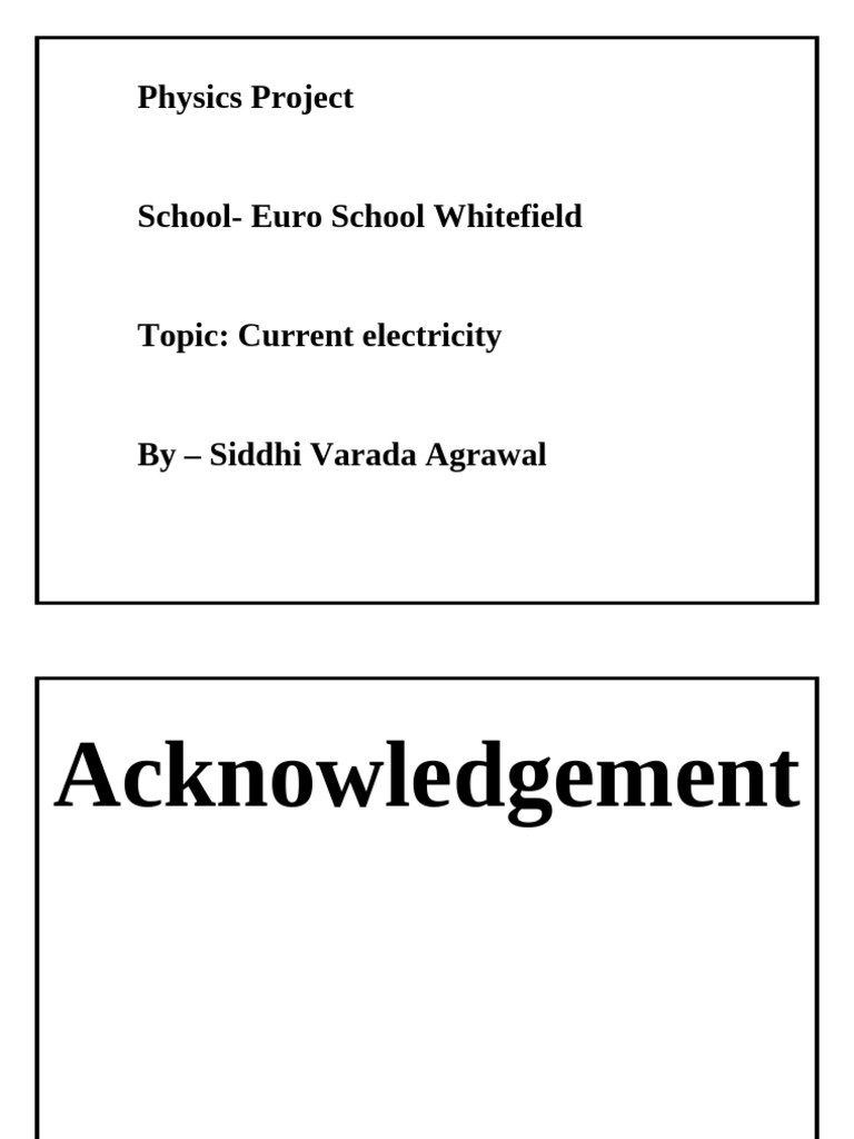 PROJECT - PHY - CURRENT ELECTRCITY Edit | PDF