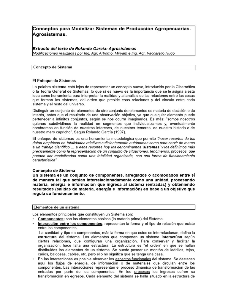 Conceptos para Modelizar Agroecosistemas | PDF