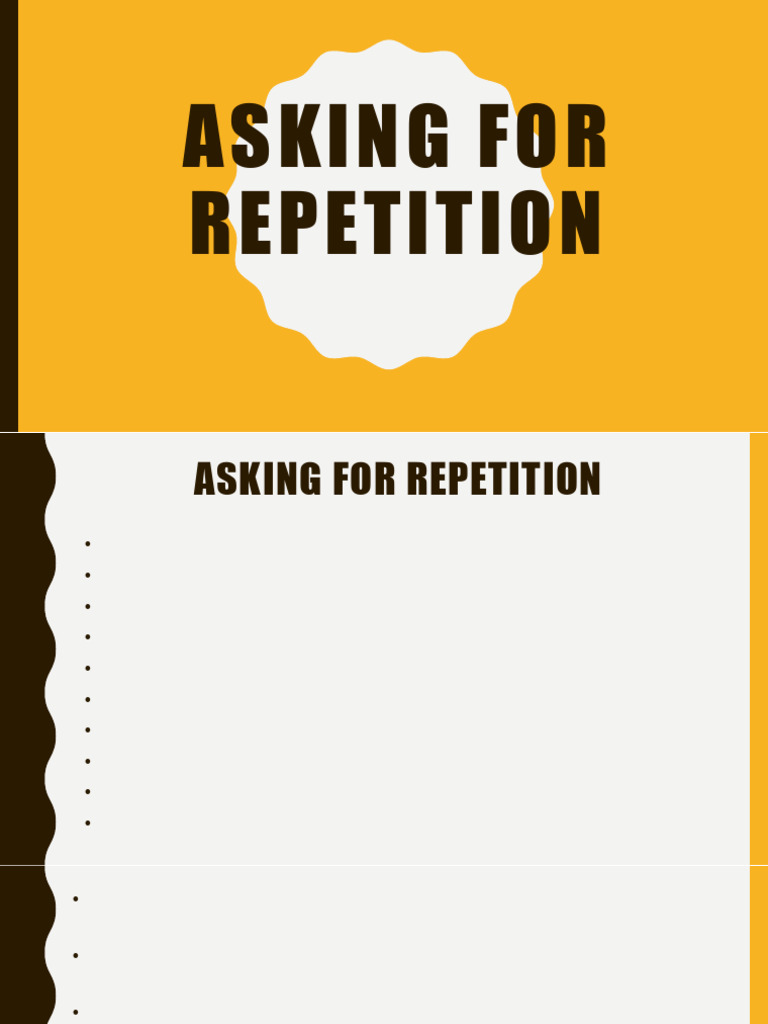Asking For Repetition | PDF