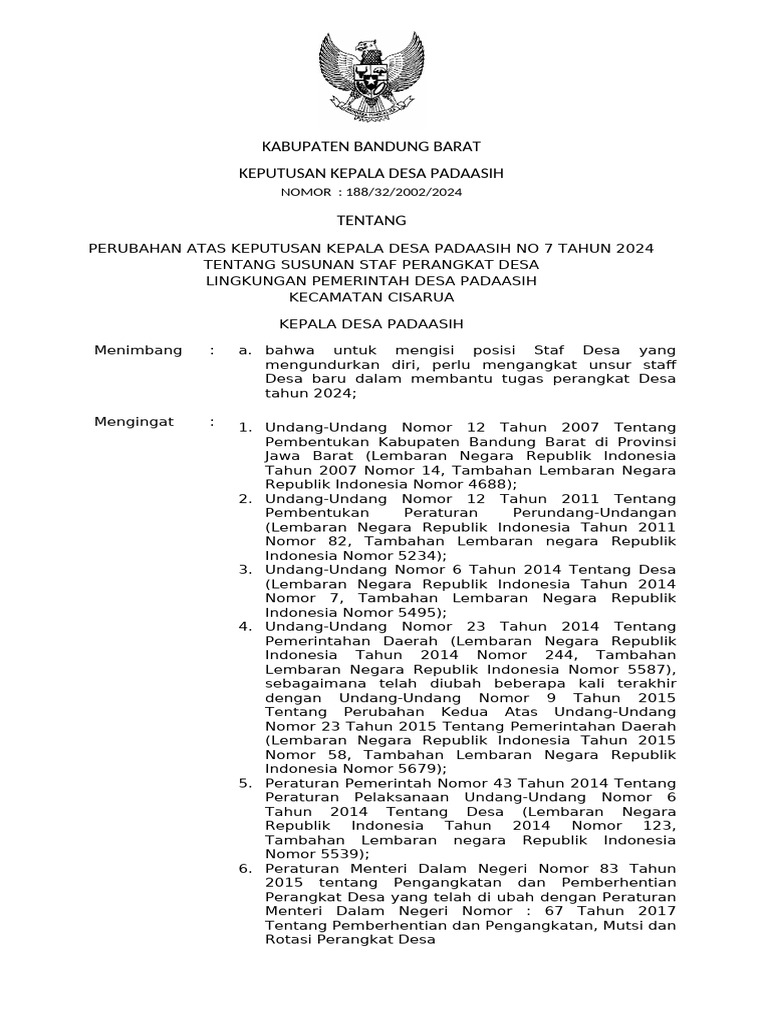 no. 32 SK Staf Desa | PDF