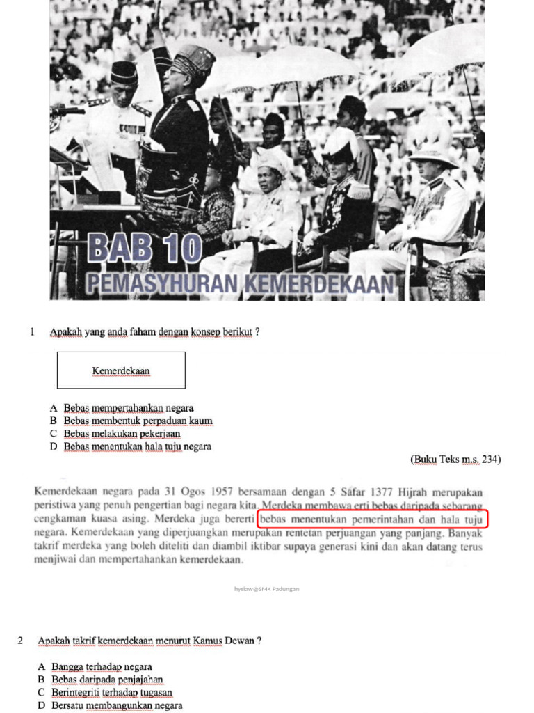 Soalan Objektif Tingkatan 4 Bab 10 | PDF