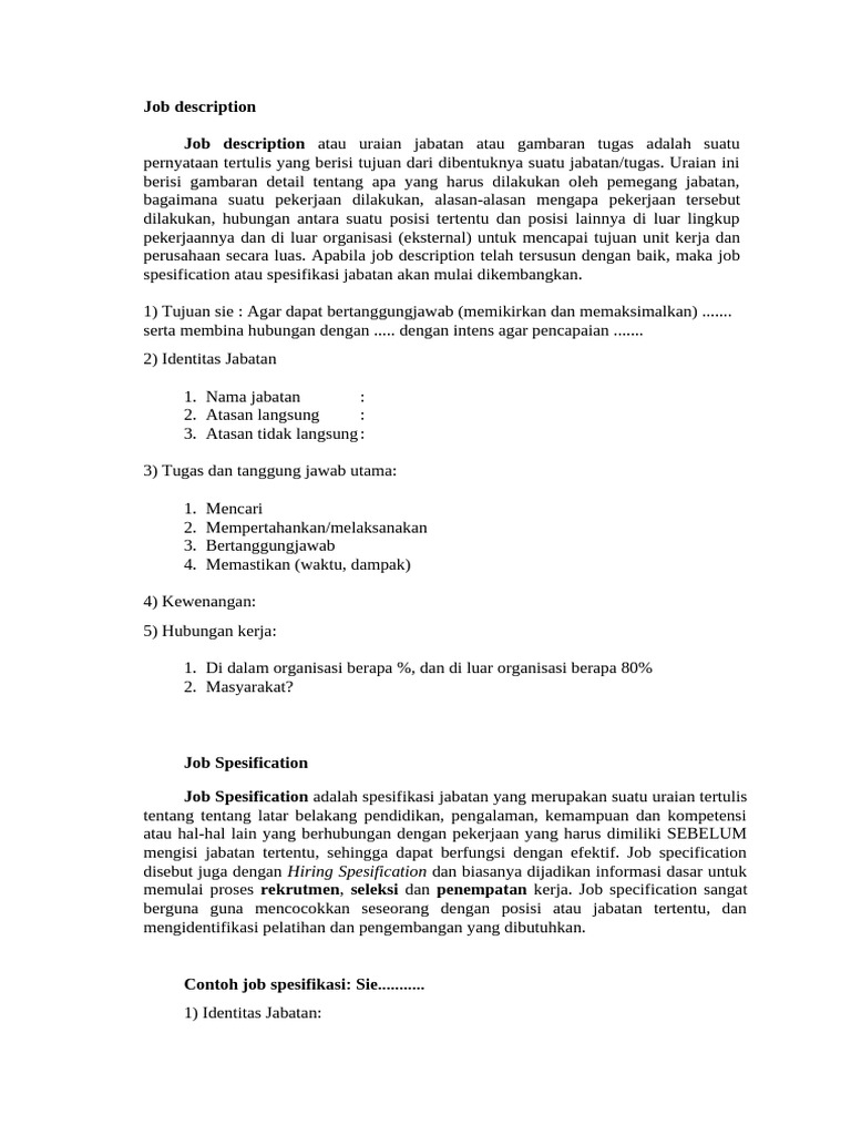 Job Description | PDF