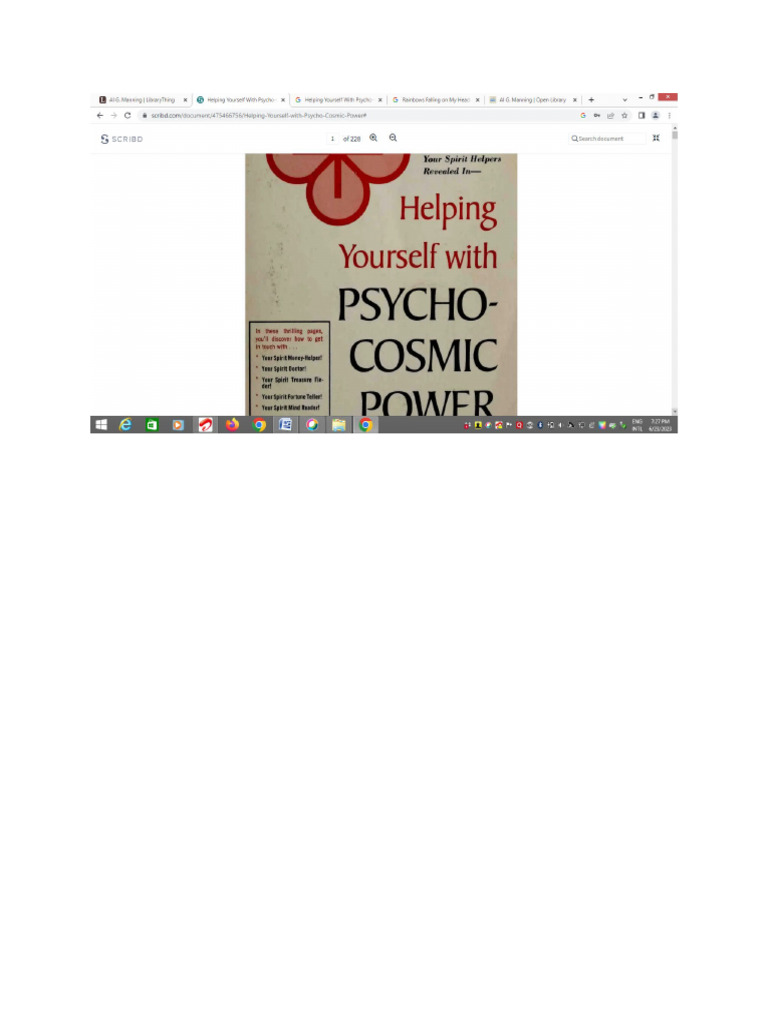 Helping Yourself With Psycho-Cosmic Power | PDF