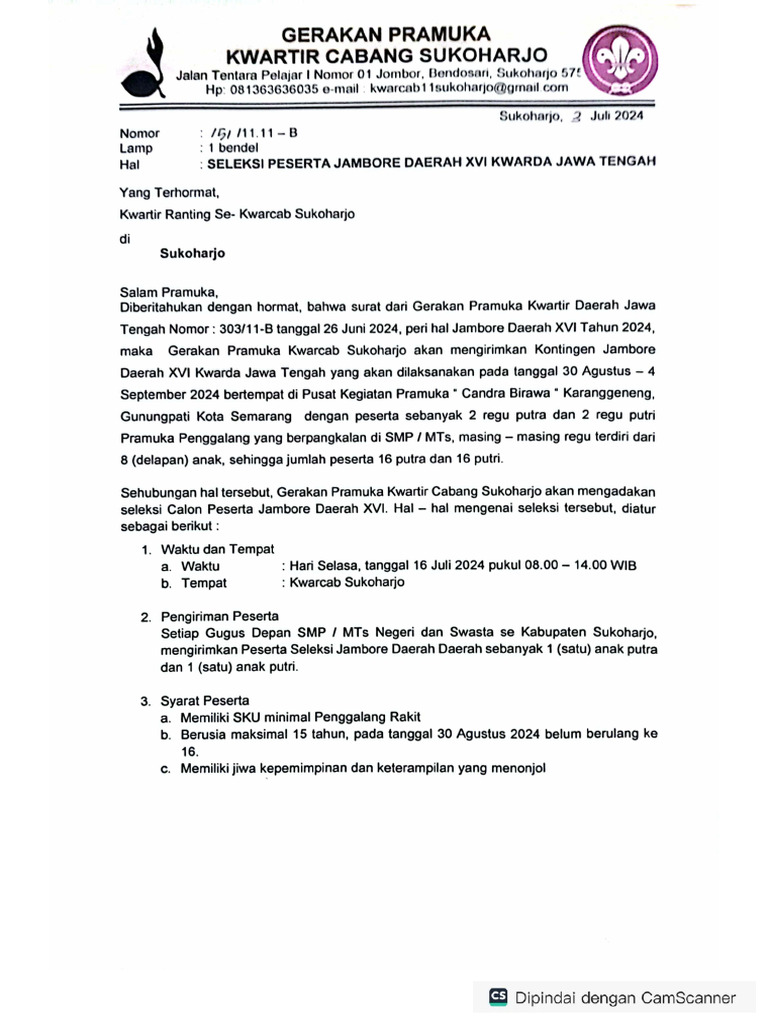 Edaran Seleksi Jamda | PDF