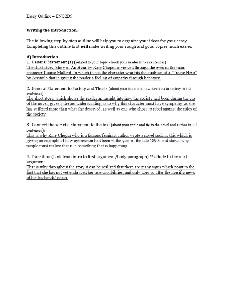 Essay Outline (Template) | PDF | Essays | Argument