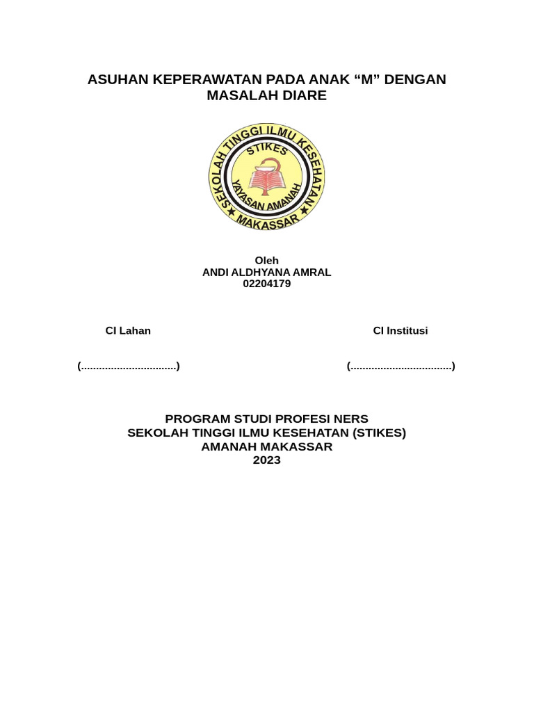 Askep Anak Diare - 103811 | PDF