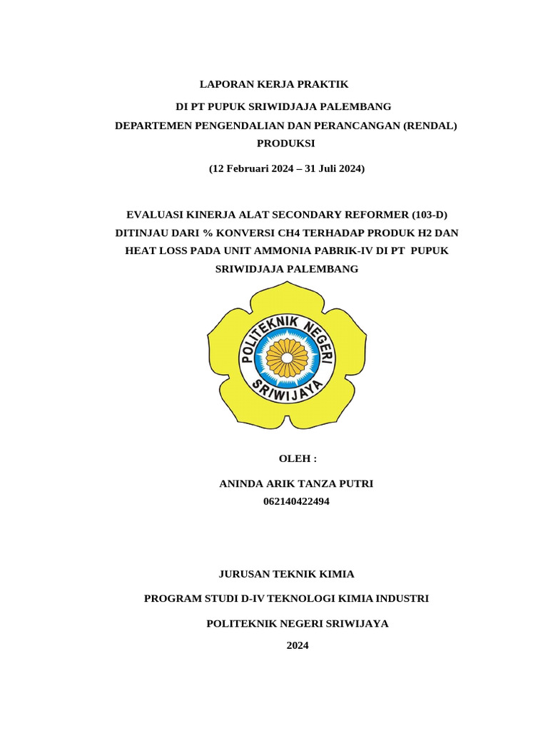 Laporan Fix Pusri | PDF