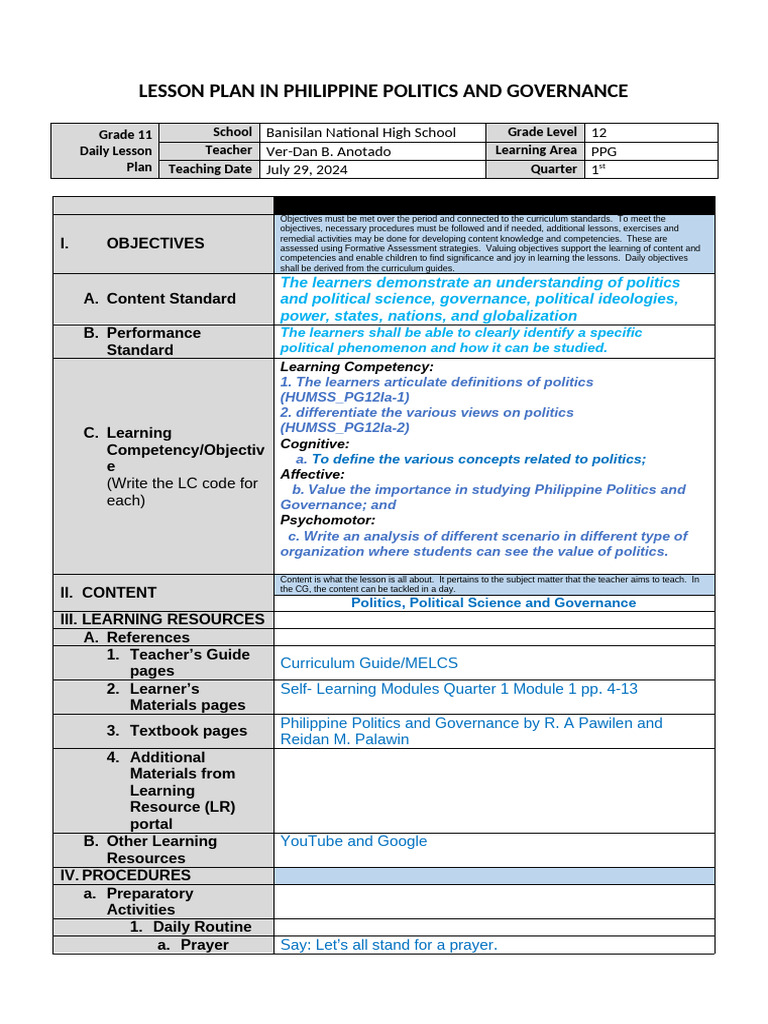 Lp-Introduction To Politics | PDF