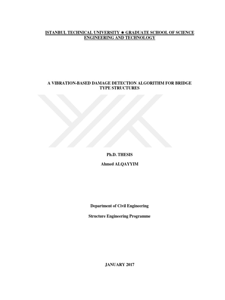 A Vibration-based Damage Detection Algorithm for Bridge Type Structures | PDF