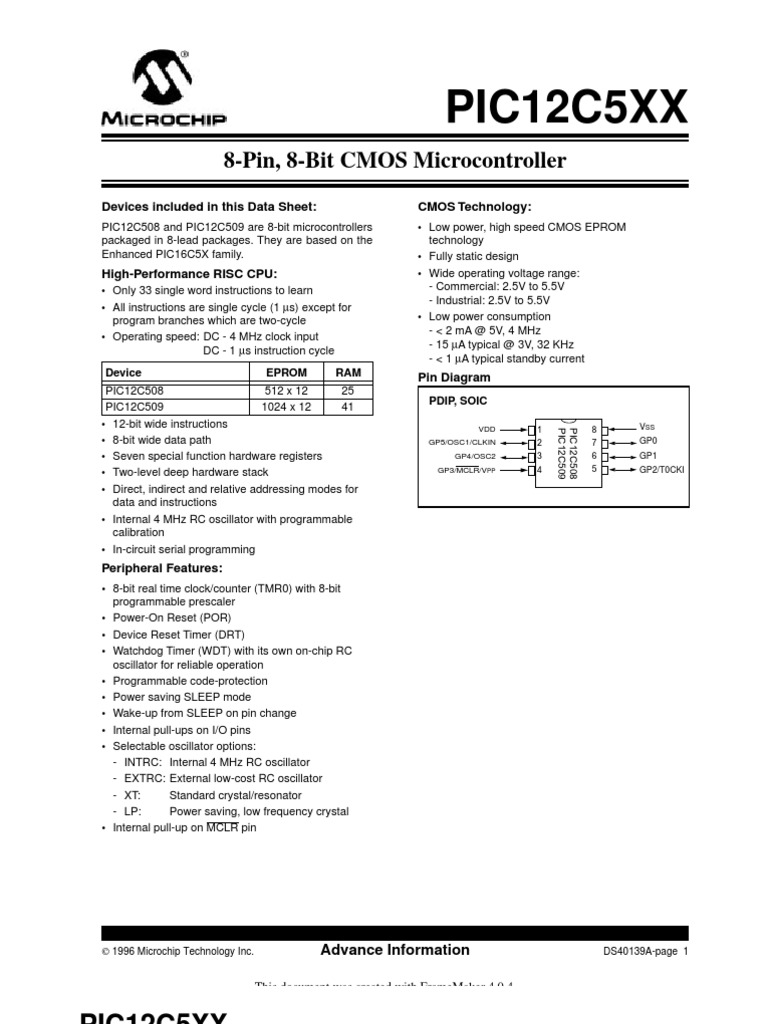 12C509 | PDF | Instruction Set | Microcontroller