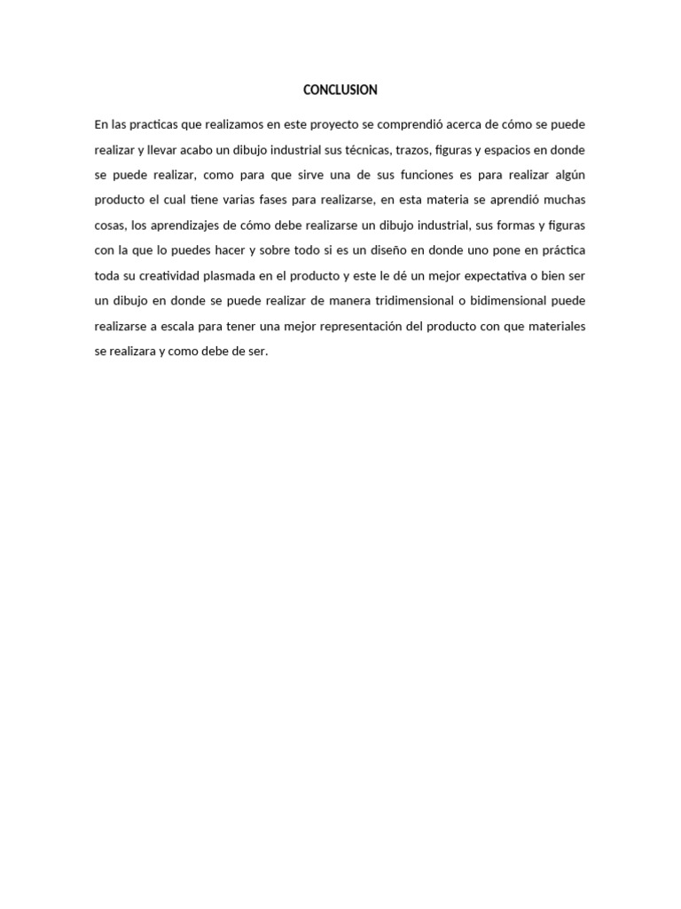 Conclusion Dibujo Ind. | PDF