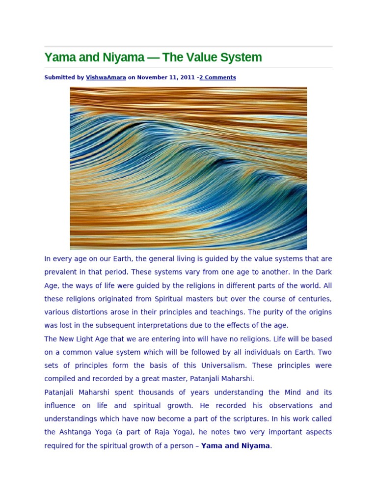 Yama and Niyama | PDF