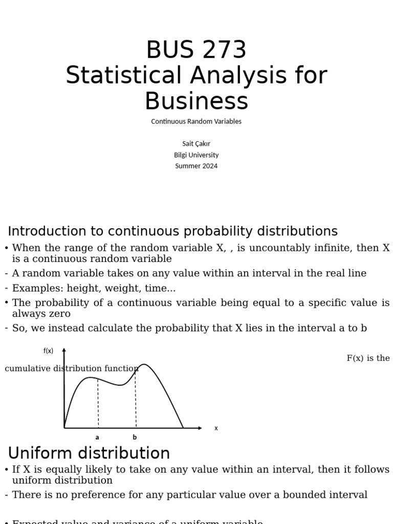 Continuous RVs | PDF