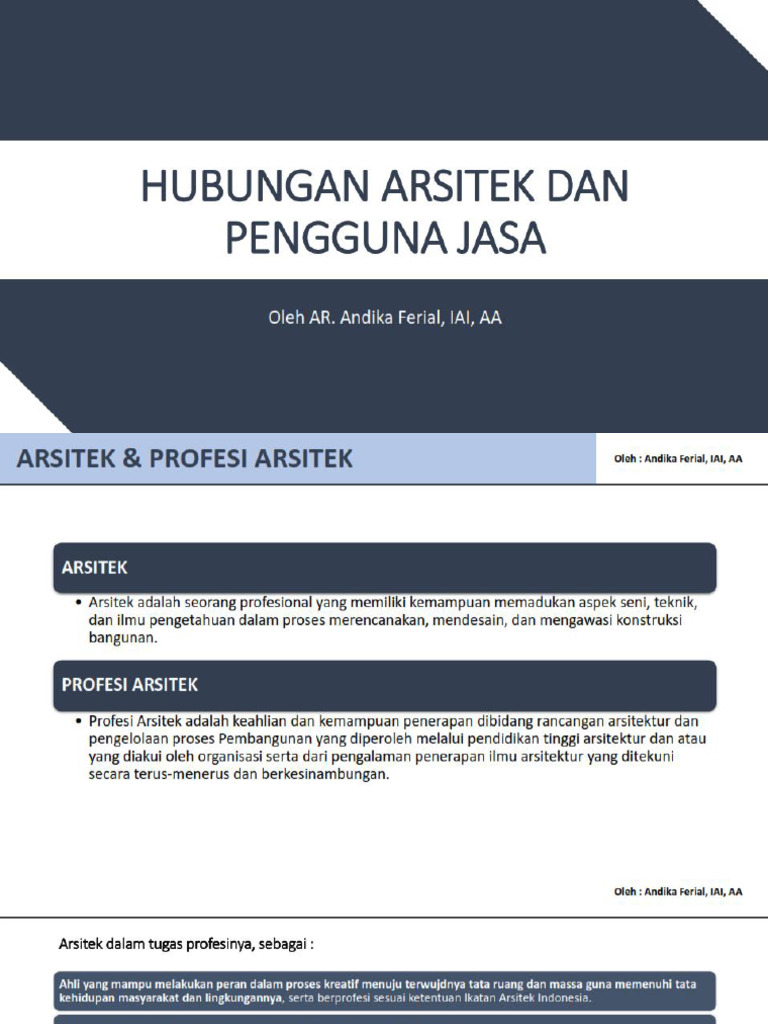 Pka 3 - Hubungan Arsitek Dan Pengguna Jasa | PDF