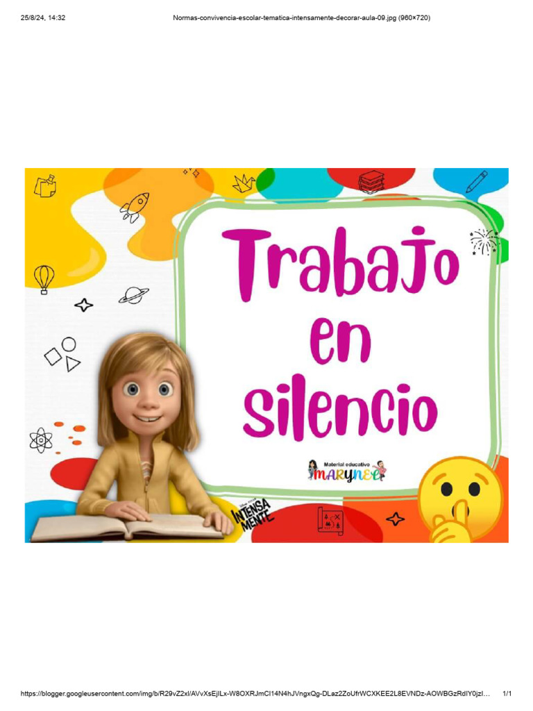 Normas Convivencia Escolar Tematica Intensamente Decorar Aula 09 | PDF