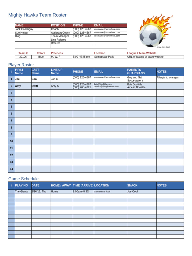 Soccer Roster | PDF