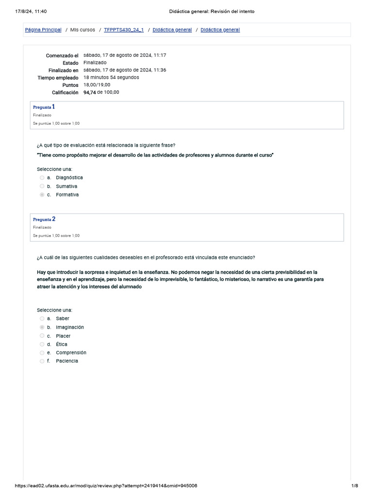 Examen de Didactica | PDF | Evaluación | Enseñando