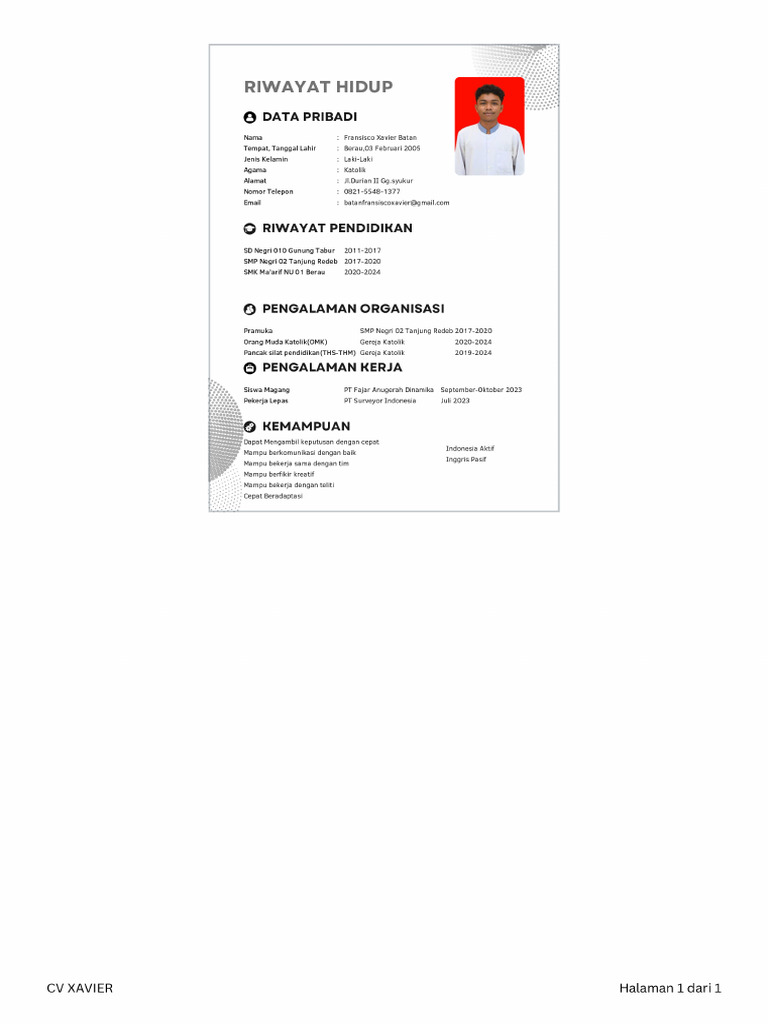 CV Xavier | PDF