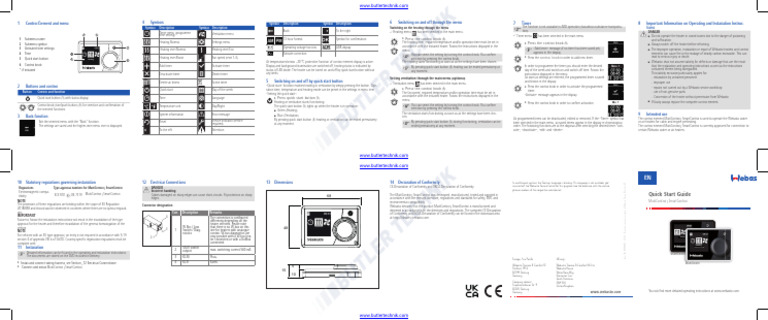 Webasto Multicontrol HD Smartcontrol Quick Start Guide | PDF