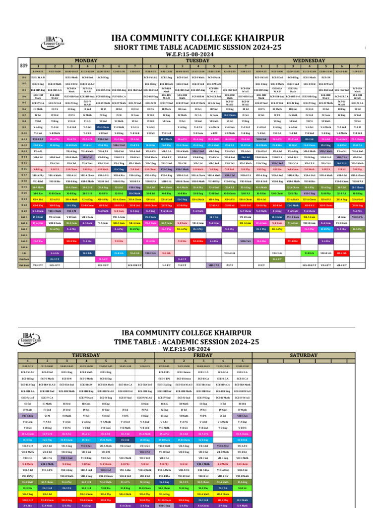 6 Short Time Table | PDF