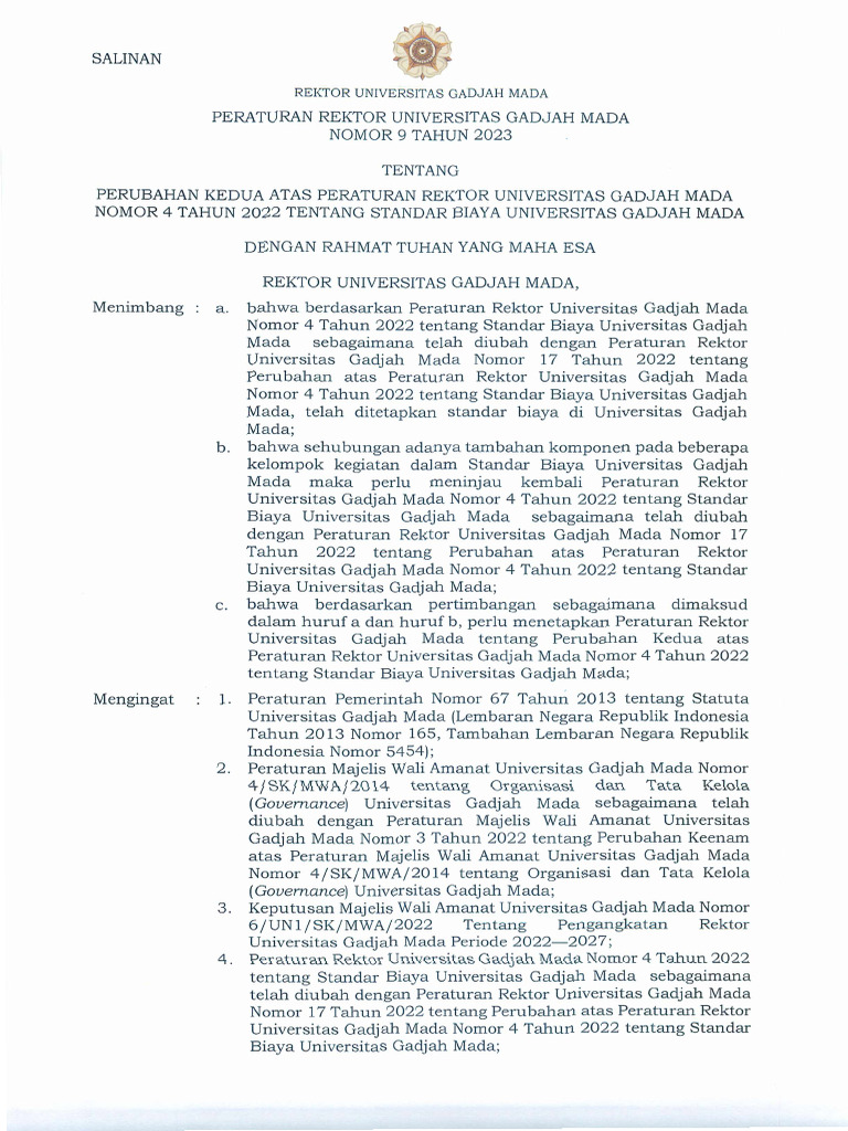 PR 9-2023 Salinan Perubahan Kedua Nomor 4 Tahun 2022 Tentang Sbu Fix | PDF