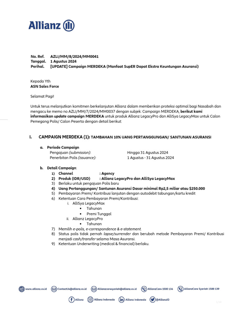 [UPDATE] Memo Agency Campaign MERDEKA | PDF