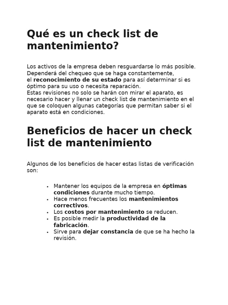 Checklist | PDF