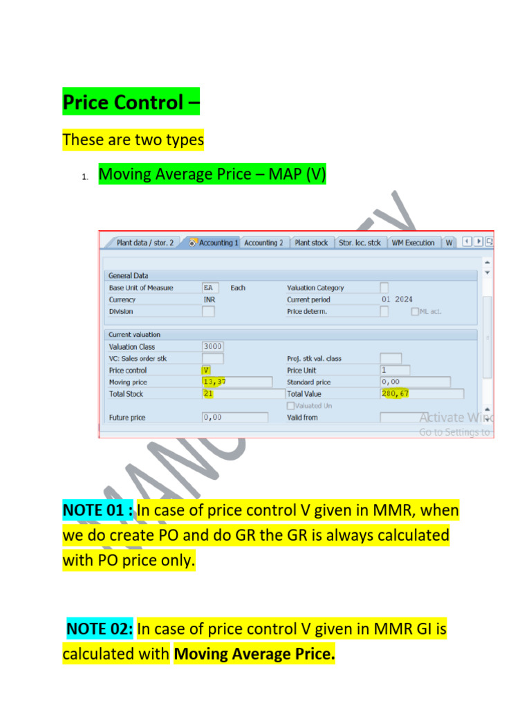 SAP Price Control1 | PDF